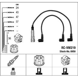 NGK Zündleitungssatz schwarz für VW 0950