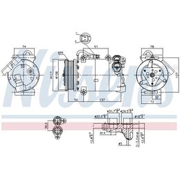 NISSENS Kompressor, Klimaanlage 12V f&uuml;r LAND ROVER FORD 1671720 1705042 LR039622 890040