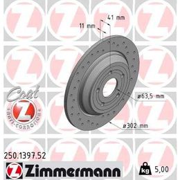 Zimmermann Bremsscheibe hinten rechts links Gelocht 302mm f&uuml;r FORD JX61-2A315-BEA LX61-2A315-BNB G1FZ-2C026-A 250.1397.52