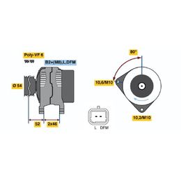 Bosch Generator 14V 150A f&uuml;r PEUGEOT FIAT CITRO&Euml;N LANCIA K9644103580 K9650358580 71733552 0 986 046 240