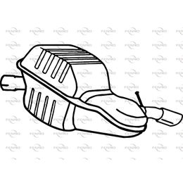 FENNO Endschalld&auml;mpfer P7839 hinten f&uuml;r VOLVO 9492906 9492907 30672324