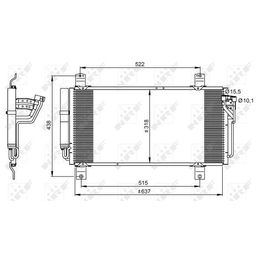 NRF Kondensator, Klimaanlage EASY FIT f&uuml;r MAZDA GSYD6148ZC GSYD6148ZB GS1D61480C 35949