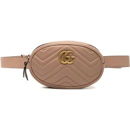 Gucci Bauchtaschen - GG Marmont Matelasse Leather Belt Bag - Gr. ONE SIZE - in Braun - f&uuml;r Damen