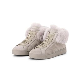 Santoni Low-Top Sneaker - Sneaker mit Fell - Gr. 40 (EU) - in Grau - f&uuml;r Damen