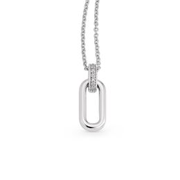Kette mit Anh&auml;nger OROLINO "Gold 585 mit 7 nat&uuml;rlichen Brillanten zus. 0,035ct.", wei&szlig;, Halsketten, Damen, 45cm, 0,04, Gold, L: 45 B: 6mm, gl&auml;nzend, B:6mm