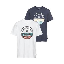 T-Shirt Billabong "ROTATION BOYS Doppelpack", Jungen, Gr. 16 (170/176), blau (navy, wei&szlig;), Single Jersey, Obermaterial: 100% Baumwolle, Rundhals, Shirts T-Shirt, f&uuml;r Kinder