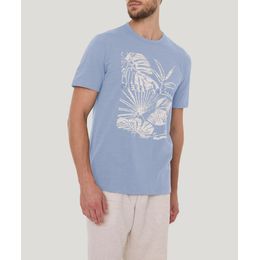 T-Shirt Pierre Cardin "T-shirt RH", Damen, Gr. XL, blau (ice water), Jersey, Obermaterial: 100% Baumwolle, bedruckt, regular fit taillenbedeckt, Rundhals, gerader Abschluss, Shirts T-Shirt, mit Front Print