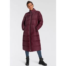 Steppmantel Only "ONLIRINA X-LONG 2IN1 PUFFER OTW", Damen, Gr. S (36), rot (port royale), Web, Obermaterial: 100% Polyester, l&auml;ssig geschnitten kniebedeckend, abnehmbar, M&auml;ntel Steppmantel, auch als Weste tragbar