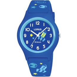 Quarzuhr Lorus, blau, Armbanduhren, Kinder, Quarzuhr, Armbanduhr, Kinderuhr, Erde, Weltall, Silikonarmband, Geschenk