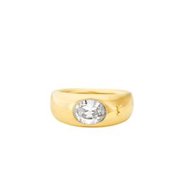Fingerring Michael Kors "Schmuck Geschenk Messing Ring PREMIUM" Gr. 18, gold (gelbgoldfarben, kristallwei&szlig;), Fingerringe, Damen, 18, Messing, 3mm, Fingerring, mit Zirkonia (synth.)
