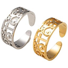 Ring-Set Firetti "Multipack Schmuck Geschenk Edelstahl Damenring Herrenring Kreuz", gold (silberfarben, gelbgoldfarben), Fingerringe, Damen, 4 g, Edelstahl, 8mm, Made in Germany