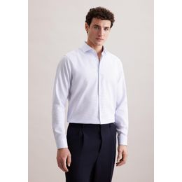 Businesshemd Seidensticker "Regular", Herren, Gr. M39, normale &Auml;rmell&auml;ngen, blau, 100% Baumwolle, Strukturmuster, regular fit, 2-Knopf-Manschette, Hemden, Regular 1/1 Kentkragen Struktur