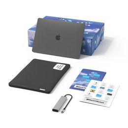 Set MacBook Air 13" (2020) + Schutzhülle und UGREEN USB-C-/HDMI-Hub - Apple M1 mit 8‐Core CPU und 7-core GPU - 8GB RAM - SSD 256GB - AZERTY - Französi