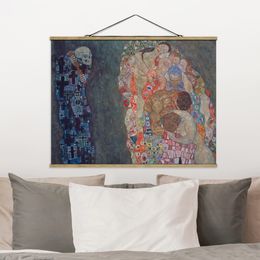 Bilderwelten Stoffbild mit Posterleisten Gustav Klimt - Tod und Leben