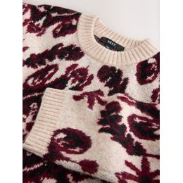 next Pullover Damen Gr&ouml;&szlig;e S beigemeliert / bordeaux / schwarz