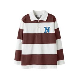 name it Poloshirt 'NKMTIM' Jungen Gr&ouml;&szlig;e 134/140 blau / weinrot / wei&szlig;