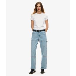 Superdry Damen Carpenter Jeans aus Denim mit Mittlerer Leibh&ouml;he Hellblau - Gr&ouml;&szlig;e: 26/30 21236320002587QZ414