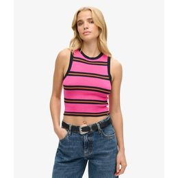 Superdry Damen Rosa, Schwarz und Orange Feinstrick-tanktop Gestreift, Gr&ouml;&szlig;e: 38 - Gr&ouml;&szlig;e: 38 21032275005931ON017