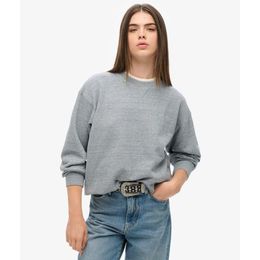 Superdry Damen &Uuml;berf&auml;rbtes Essential Sweatshirt mit Logo Blau - Gr&ouml;&szlig;e: 42 2102623500651TEB020