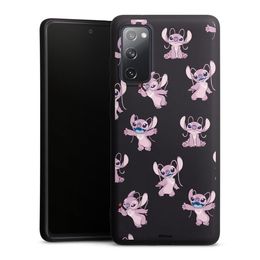 DeinDesign Galaxy S20 FE Handy Premium Silikon H&uuml;lle Handyh&uuml;lle schwarz Case Lilo & Stitch Angel Disney Silikon Premium Case