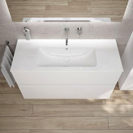 Duravit ME by Starck Waschtisch, evineo ineo5 evo Unterschrank B: 121 cm, 2 Auszüge, mit Griffmulde,, 23361200601+BE0716WM,