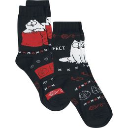 Simon's Cat Simon's Cat Simon&acute;s Cat- 2er Set Socken multicolor in EU 39-42 #242136/#242137