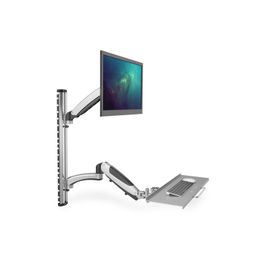 Digitus Arbeitsplatz (Monitor, Tastatur) Wandmontage 27 Zoll, 6 kg, VESA 75x75, 100x100, silber