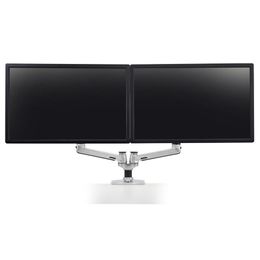 Ergotron LX Dual Monitorarm f&uuml;r zwei Monitore bis 68,58 cm 27 Zoll nebeneinander Tischhalterung Aluminium