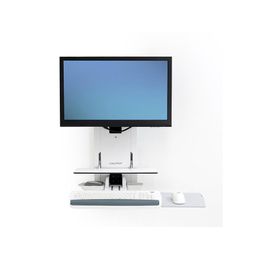 Ergotron StyleView Vertikaler Steh-Sitz Arbeitsplatz wei&szlig;