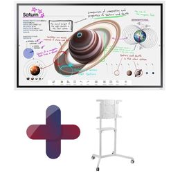 Samsung Flip Pro WM55B Flipchart 138,7 cm 55 Zoll inkl. Peerless TRVT-FLIP2 mobiler Rollwagen