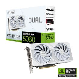 ASUS Dual GeForce RTX 5060 8GB GDDR7 White OC Edition Gaming Grafikkarte