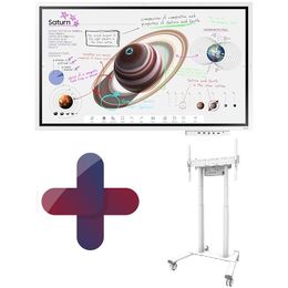 Samsung Flip Pro WM55B Flipchart 138,7 cm 55 Zoll inkl. Neomounts FL55-875WH1 motorisierter Rollwagen & Tray CY-TF65BBC