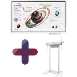 Samsung Flip Pro WM65B Flipchart 165 cm 65 Zoll inkl. Neomounts BL55-875WH1 motorisierter Standf&uuml;&szlig;e & Tray CY-TF65BBC