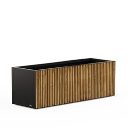 Herstera Pflanzkübel 'Deco Planter L' holzfarben/schwarz 150 x 50 x 50 cm