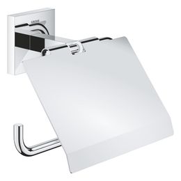 Grohe Toilettenpapierhalter 'Start Cube' chromfarben mit Deckel