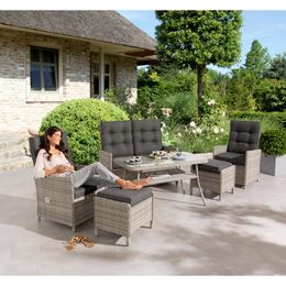 Gartenm&ouml;bel-Set 'Paula' anthrazit 6-teilig