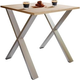 Vcm Premium Holz Esstisch H. 76 x B. 80 x T. 80 cm K&uuml;chentisch Speisetisch Tisch Xona X