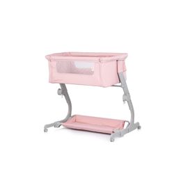 Chipolino Beistellbett Eleganza Matratze h&ouml;henverstellbar klappbar R&auml;der Tasche rosa