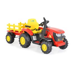 Moni Kinder Elektrotraktor Rancher mit Anh&auml;nger, Hupe, Licht, MP3, Fernbedienung rot