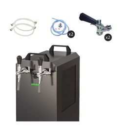 ich-zapfe Komplett Set - Zapfanlage STREAM 80K mit Luftpumpe Bierkoffer, Bierzapfanlage, Durchlaufk&uuml;hler 2-leitig Trockenk&uuml;hler, Zapfkopf:ohne,Zapfkopf 2:ohne