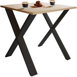 Vcm Premium Holz Esstisch H. 76 x B. 80 x T. 50 cm K&uuml;chentisch Speisetisch Tisch Xona X
