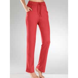 Homewearpants Plantier, Damen, Gr. 20/21, Kurzgr&ouml;&szlig;en, rot (korallenrot), 64% Viskose, 30% Polyester, 6% Elasthan, unifarben, Hosen