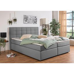 Boxbett Home Affaire "Ovalo", grau, B:174cm L:210cm, Komplettbetten, Boxspringbett, wahlweise mit Bettkasten, in H2, H3 & H4 erh&auml;ltilich, Topseller