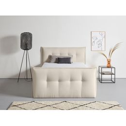 Boxbett Home Affaire "Kederleicht", beige, B:175cm L:226cm, Komplettbetten, Boxspringbett, inklusive Fu&szlig;teil, Bettkasten & Topper, in 4 Breiten und 2 H&auml;rtegraden