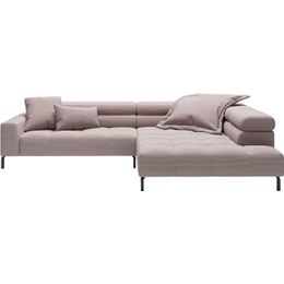Ecksofa Home Affaire "Claya, L-Form, incl. Kopfteilverstellung, Breite 311 cm", rosa, B:311cm H:71cm T:219cm, 88% Polyester, 12% Polyacryl, Sofas, Ecksofa, mit elektrischem Sitzvorzug im Hauptelement