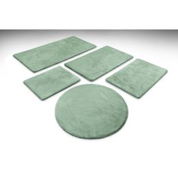 Badematte WECON HOME BASICS "Emil", salbei grün, H:25mm, Polyester, Badematten, Badematte, waschbar, rutschfest, strapazierfähig, pflegeleicht und super weich