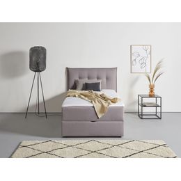 Boxbett Home Affaire "Kederleicht", grau, B:155cm L:213cm, Komplettbetten, Boxspringbett, inklusive Bettkasten & Topper, in 4 Breiten und 2 Härtegraden