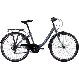 S'COOL Jugendfahrrad S&rsquo;COOL "S'COOL chiX" Gr. 38, dunkelgrau, hellblau, Fahrr&auml;der, Kinder, 38cm, 26 Zoll (66,04cm), 26 Zoll, Jugendliche, mit Gep&auml;cktr&auml;ger und Schutzblech