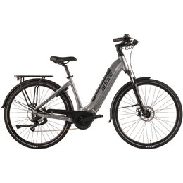 E-Bike Adore "28" Alu Cityfahrrad CX-660 Mittelmotor 75NM / 14,7Ah Grau matt" Gr. 48, schwarz (silber, schwarz), Elektrofahrräder, Damen, 48cm, 28 Zoll (71,12cm), Pedelec, Elektrofahrrad für Damen und Herren