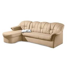 Ecksofa DOMO collection "Papenburg, zeitlose R&uuml;ckensteppung, elegante Formensprache, L-Form", beige (natur), B:235cm H:84cm T:140cm, Kunstleder SOFTLUX;Luxus-Microfaser (100% Polyester);Struktur ( 90% Polyester, 10% Polyacryl);Microfaser PRIMABELLE (100% Polyester), Sofas, Ecksofa, in gro&szlig;er Farbvielfalt, wahlweise mit Bettfunktion, Topseller